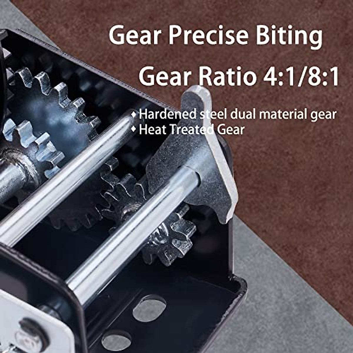 TYT 2500LB Boat Trailer Strap Winch with 26FT Black Strap, Longevity Resists Rust Hand Crank Winch with Hook, 2 Way Ratchet High Steel Gear Manual Winch for Jet Ski Boat Trailer Towing Pulley RV Winch