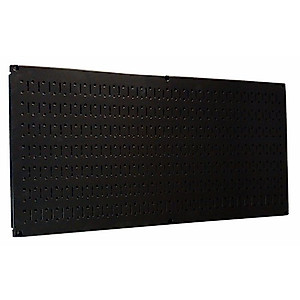 Wall Control Pegboard 16in x 32in Horizontal Black Metal Pegboard Tool Board Panel