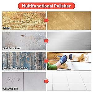 Burnishing Polishing Machine, Handheld 1400W Electric Sander Polisher Set 110V Wire Drawing Machine for Metal Stainless Steel Wood Surface Paint Polishing with One Wheel, 8 Variable Speed, Lock Switch