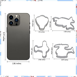 Plane Cookie Cutters Set - 7pcs Airplane Travel and Flying Stainless Steel Cutter Mold for Kitchen Baking Airplane, Cloud Shape Anniversary Birthday Wedding Party Supplies