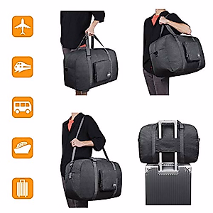 WANDF for Alaska Airlines 22&quot; Foldable Travel Duffle Bag for Travel Gym Sports Weekender Bag (22 inches (50 Liter), Dark Grey Denis 22&quot;)…
