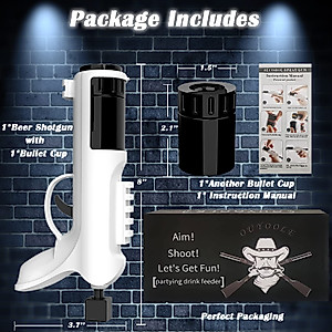 OUYOOLE Shotgun Beer Gun, with 2 Cartridges Alcohol Shot Gun, Chugger as Alcohol/Beer Gift for Party