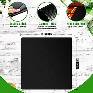Toaster Oven Liners Reusable for Ninja Air Fryer Bottom Heat Resistant Mat 3 Pack, Compatible with Cuisinart Air Fryer Toaster Oven 12"x12" Airfryer Liner, Heavy Duty Nonstick Square Air-Fryer Mats