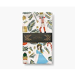 RIFLE PAPER CO. Christmas Tree Tea Towel, 28" L x 21" W, Introduce Holiday Spirit into Your Kitchen with Vibrant Screen Printed Festive Towels, Added Loop, Made from Cotton