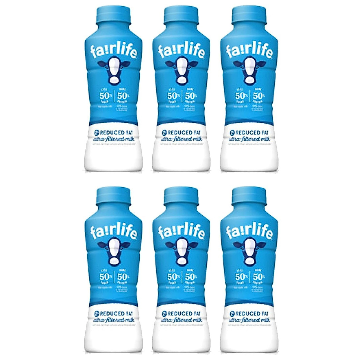 Fairlife UFM Milk 2% Reduced Fat Milk 6 Pack, 14 Fl Oz, Total 6 bottles (6 bottles plain)