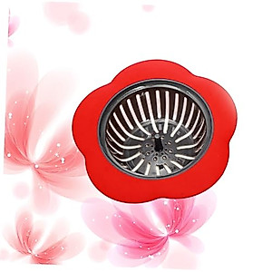 Uonlytech 3pcs Kitchen Sink Strainer Kitchen Sink Filter Strainer for Kitchen Sink Bathtub Strainer Sewer Drain Net Filter Sink Garbage Mesh Filter Bathroom Strainer Sink Filter Basket Red