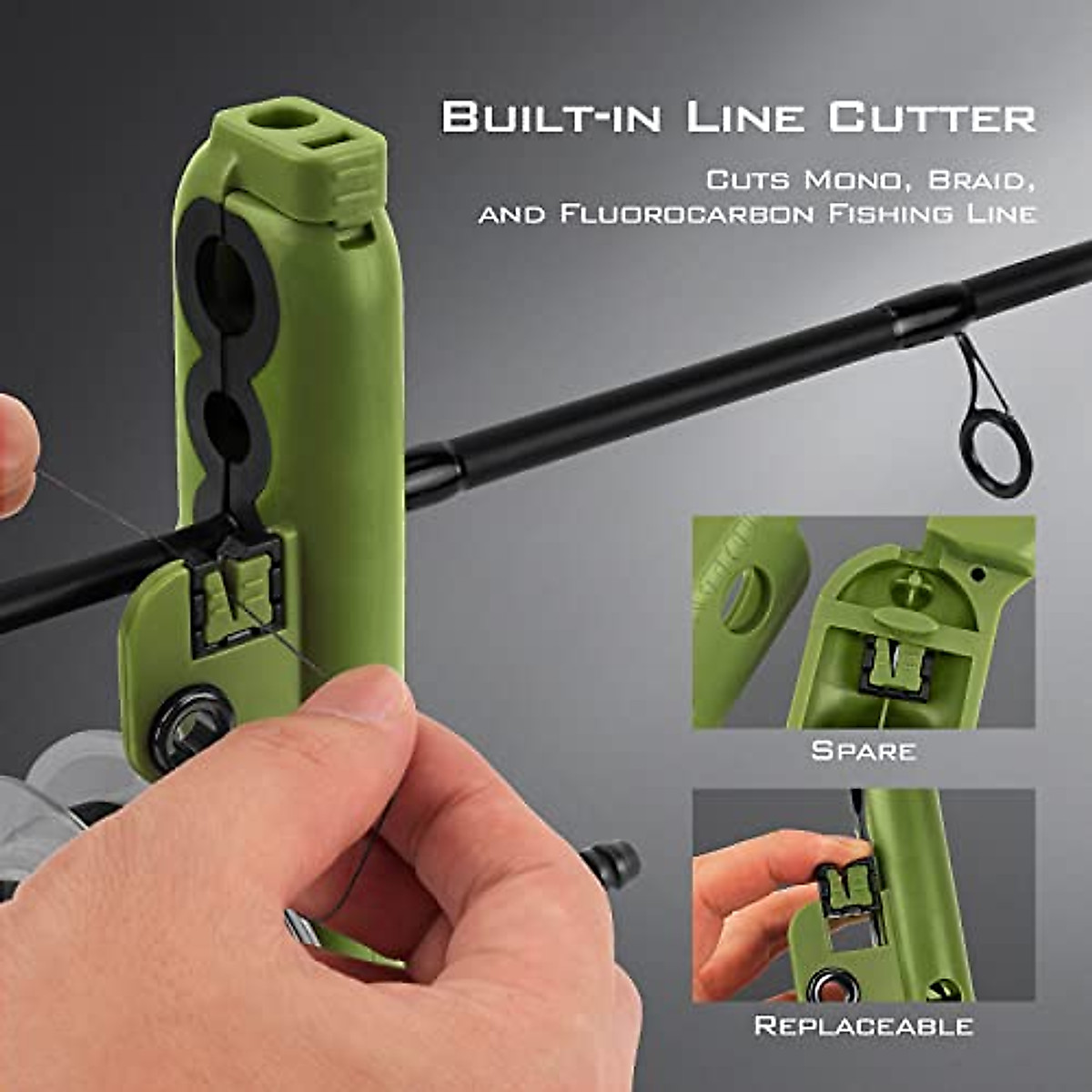 KastKing KutR™ Fishing Line Spooler & Line Gobbler - Patented Fishing Accessories, Built-in Line Cutter – Remove Old Fishing Line Quickly - Spool Spinning and Casting Reels, No Line Twist