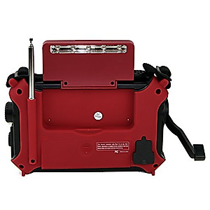 Kaito KA500IP-RED Voyager Solar/Dynamo AM/FM/SW NOAA Weather Radio with Alert and Cell Phone Charger, Red