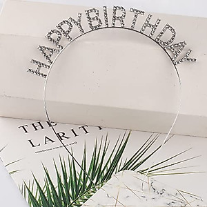 CIEHER Birthday Tiaras,Rhinestone Birthday Tiara,Silver Queen Crown,Birthday Headband,Tiaras and Crowns for Women,Crown for Girls,Happy Birthday Party Accessories Supplies Favors,Gift