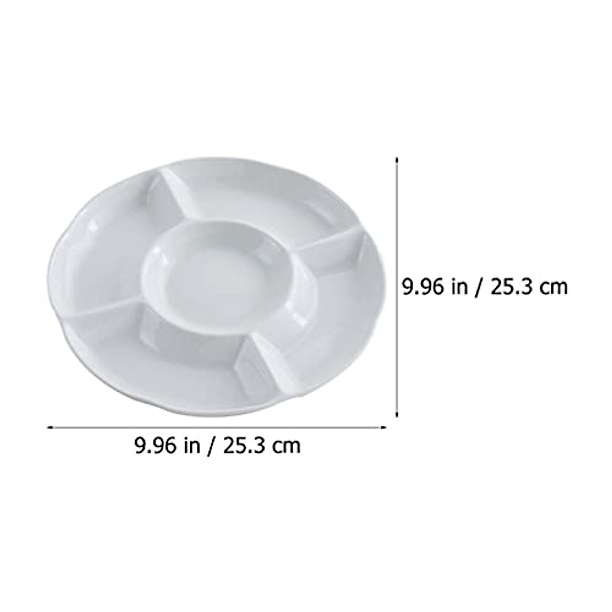 Hemoton Serving Dishes Platter Chip Dip Serving Tray Divided Serving Platter Relish Tray Appetizer Plate Melamine Tableware for Veggies Candy Fruit Snack Chip Desert Bowl Serving Bowls