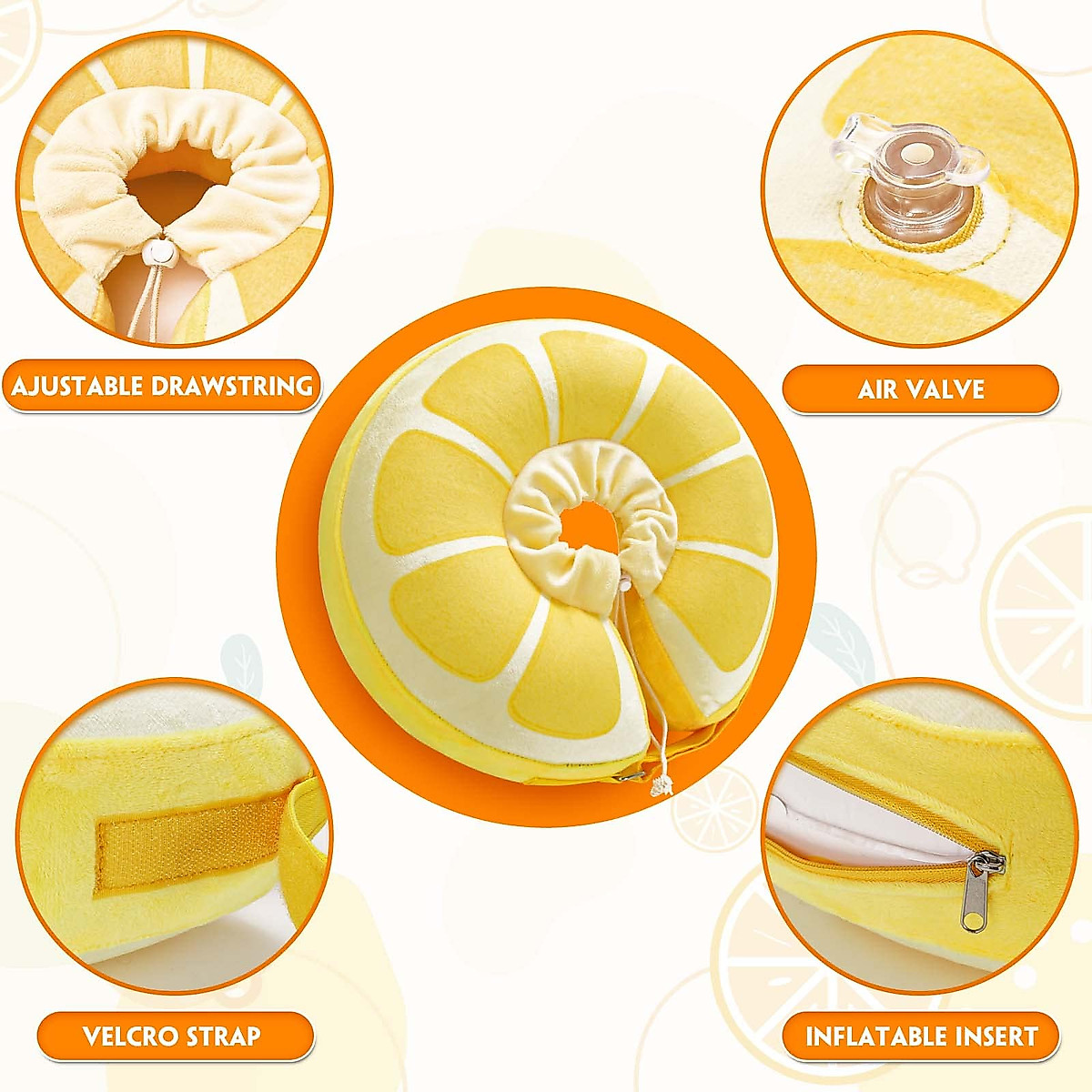 SuplutuX Inflatable Dog Cone, Protective Inflatable Collar for Jumbo Dogs, Soft Adjustable Pet Cone Alternative After Surgery for Wound Healing and Prevent from Biting or Scratching,XL(18"-22.5")