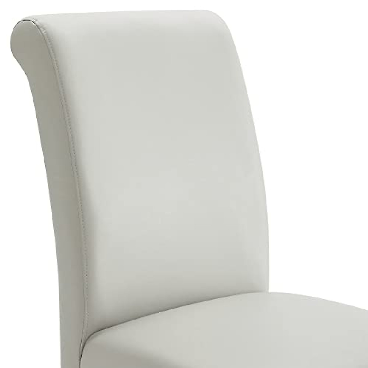 Watson & Whitely Upholstered Kitchen & Dining Room Chairs with High Back, Faux Leather Dining Chairs with Solid Wood Legs, Set of 2, Light Grey