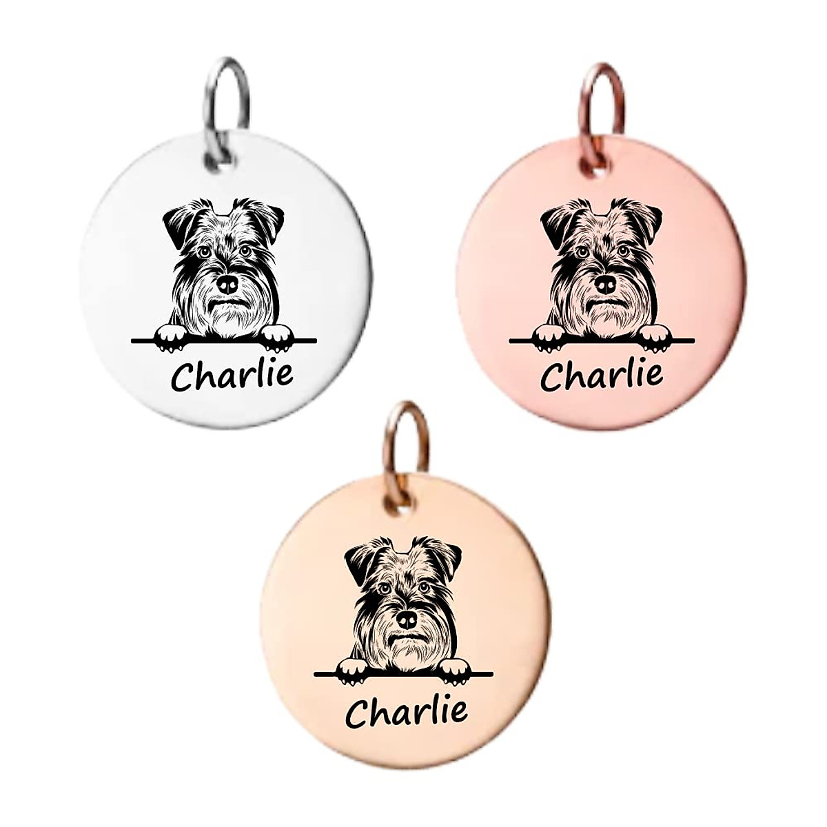 Miniature Schnauzer Gifts, Personalized Miniature Schnauzer Charm, Custom Engraved Dog Charm, DIY Jewelry Making, Memorial Keepsake for Dog Mom, Dog Lover Gift