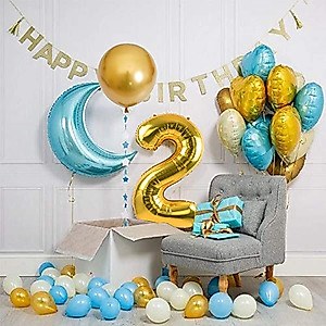 40 Inch Gold Large Numbers Balloons0-9,Number 3 Digit Helium Balloons,Foil Mylar Big Number Balloons for Birthday Party Supplies Decorations