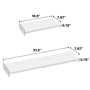 GNEOUS Greal Expandable Closet Shelf Storage Rack Adjustable Metal Organizer Divider Separator for Cabinet Wardrobe Cupboard Kitchen Bathroom, 7.87" Width