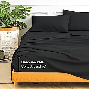 KeoWin 18 Inch Full Sheets Deep Pocket,Cooling Sheets Queen Deep Pockets,Microfiber Sheet Set Deep Pocket,Lightweight Soft & Wrinkle Free
