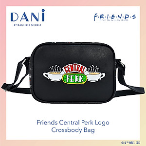 Danielle Nicole DANI Friends Central Perk Logo Crossbody Bag, Purse for Women, Black