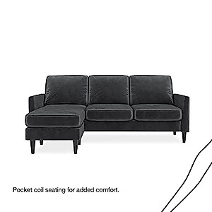 Mr. Kate Winston Reversible Sofa Sectional, Dark Gray Velvet