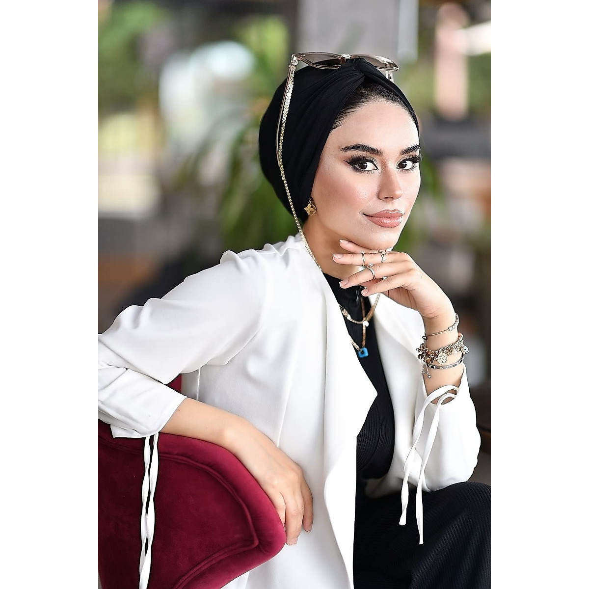 para life Knot Turbans-Turbans For Women-Hijab For Women|Hair Wraps-Chemo-Cancer Head Wraps For Women|Hijab Undercap-Instant Hijab (Knot Turban, Black)