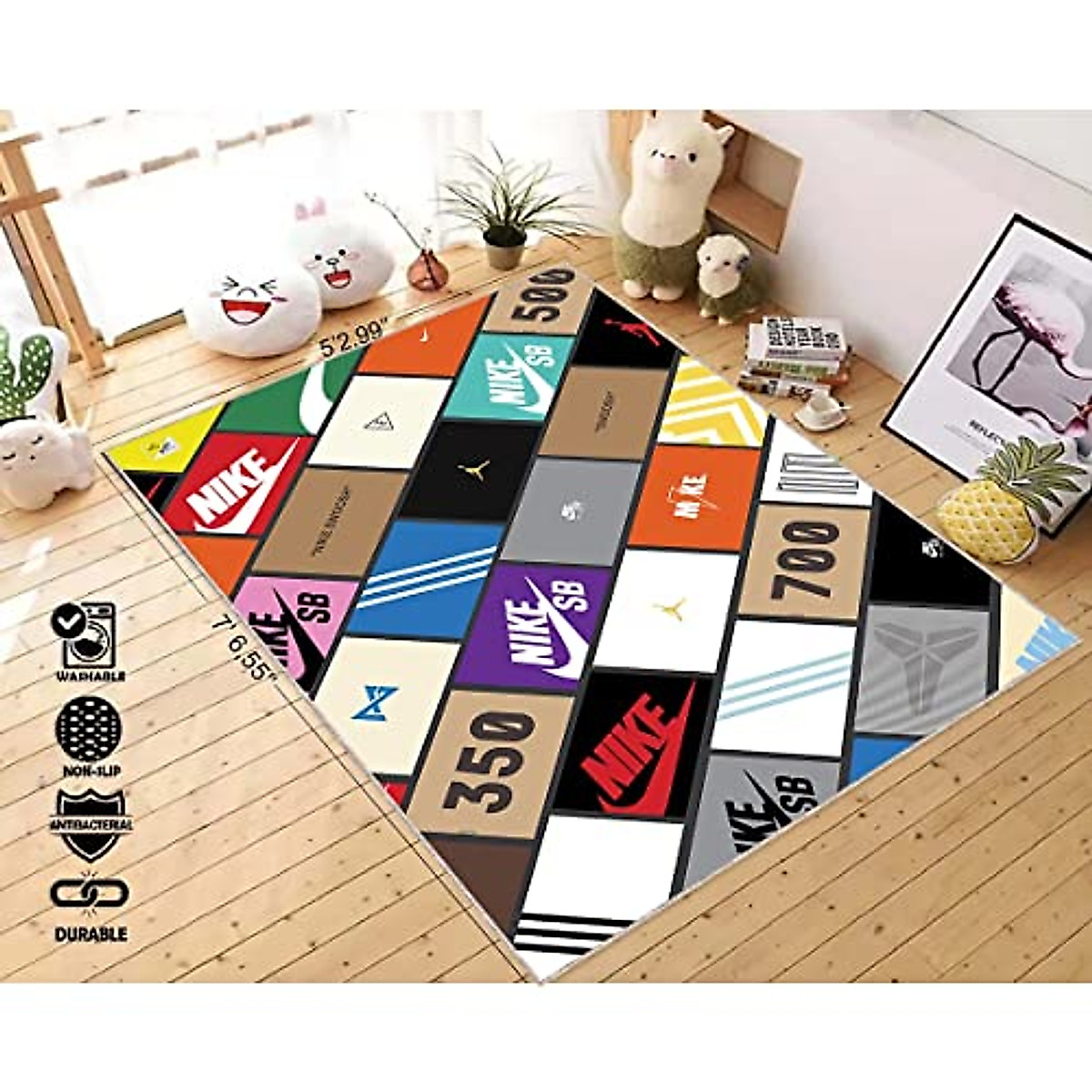 Sneakers, Sneakers Doormat, Sneakers Rug, Shoes Box Rug, Street Fashion, Flying Mat, Sneaker Room Decor, Living Room Rug, Popular Rug pe343 (2.6x3.9 feet - 80x120 cm)