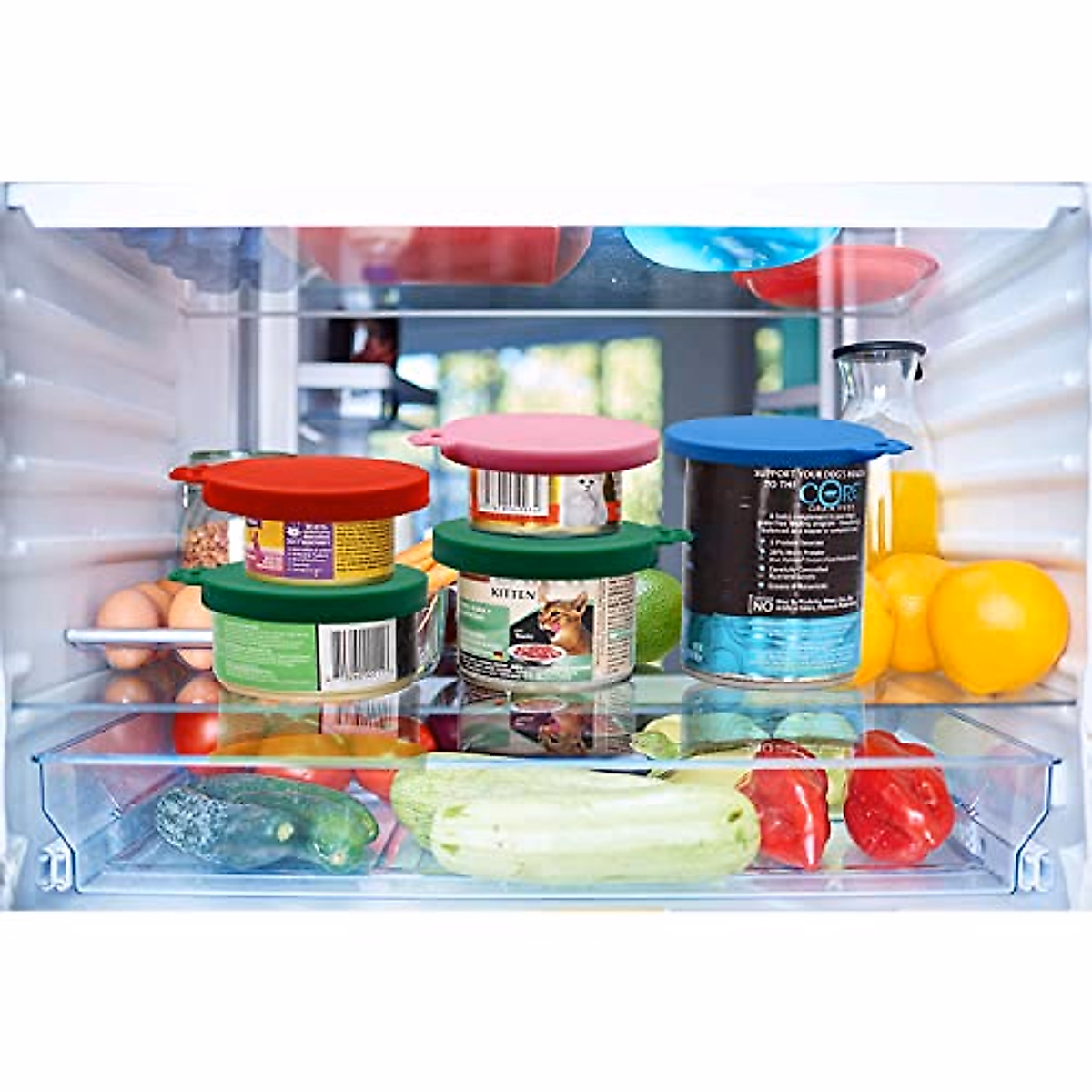 Goiio 7 Pcs Can Covers Silicone Pet Food Can Lid Covers for All Standard Size Dog and Cat Can Tops