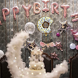 Donut Foil Balloon Doughnut Mylar Balloons Sweet Candy Balloon for Baby Shower Party Decoration White 6pcs