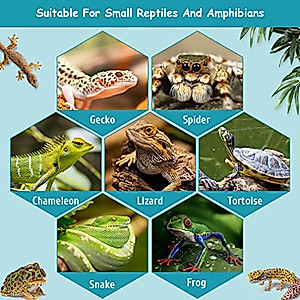 Hamiledyi Reptile Hide Box Leopard Gecko Hideout Cave with Sink Humidifier Lizards Hideaway Hut Flexible Leaves Pet Habitat Decor for Snakes Leopard Spiders Turtles Amphibians