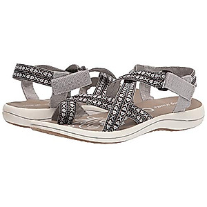 Easy Street Women's Sport Sandal, Grey, 6.5 X-Wide