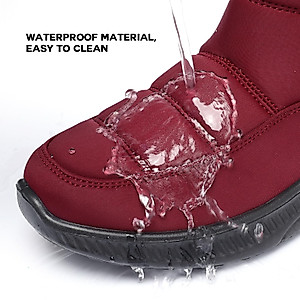 TEMOFON Women Snow Boots Winter: Warm Black Ankle Winter Shoes Waterproof Fur Lined Booties Womens Soft Boot Walking Comfortable Size 10