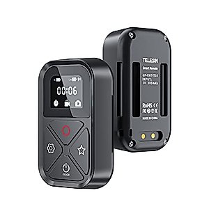Remote Control for GoPro, TELESIN Magnetic Charging Wireless Smart Controller with LCD Display Wrist Strap for Go Pro Max Mini Hero 11 10 9 8 Traval Hiking Bike Motorcycle Cycling Selfie Accessories