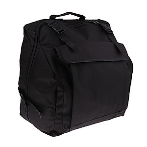 Piano Accordion Storage Bag Case with Pocket Black for Accordionist Students Beginners - for 120 Bass