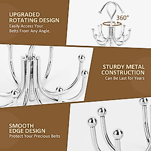 ZEDODIER Belt Hanger, 2 Pack Belt Rack Closet Accessories Organizer, Maximum 24 Storage Capacity, Hanging Holder Storage Hook for Belt, Bra, Tank Top, Tie, Scarf, Purse