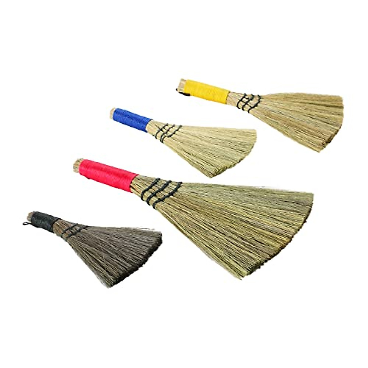 Creative Co-Op Yarn Wrapped Handles, Multi Color Neutrals, Set of 4 Whisk Broom, 4