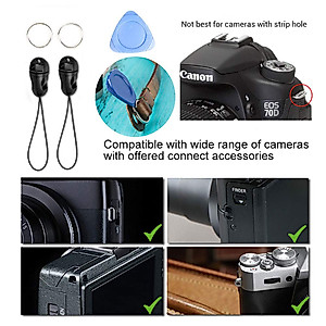 CANPIS Genuine Leather Camera Neck Shoulder Strap Compatible with Fujifilm Sony Olympus Panasonic Lecia Canon Nikon Mirrorless Compact Cameras (Brown, Retro Style, Slim Belt)