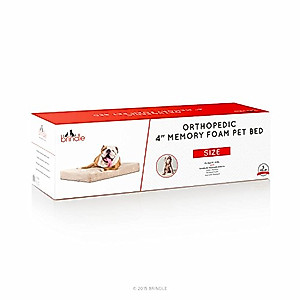 Brindle Waterproof Designer Memory Foam Pet Bed-Removable Machine Washable Cover-4 Inch Orthopedic Pet Bed-Joint Relief