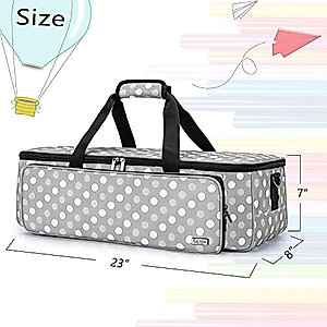 LUXJA Carrying Bag Compatible with Cricut Die-Cutting Machine and Supplies, Tote Bag Compatible with Cricut Explore Air (Air2) and Maker (Bag Only, Patent Design), Gray Dots