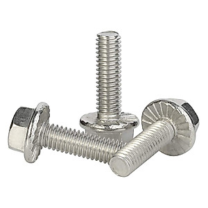 M8 x 20mm Flanged Hex Head Bolts Flange Hexagon Screws, Stainless Steel 304, DIN 6921, 20 PCS