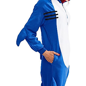 vavalad Adult Shark Onesie Pajamas Unisex Animal Cosplay Costume One Piece for Women and Men