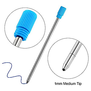 TecUnite 2.75 Inch Ballpoint Pen Refills for Diamond Crystal Stylus Pens and Ballpoint Pens with Black Velvet Bag, 20 Pieces (Black and Blue Refill)