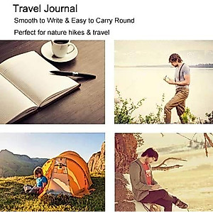 Leather Notebook Journal Diary,Travel Journal,Refillable Vintage Journals to Write in for Men and Women,Classic Retro Style,Perfect for Travelers,Fountain Pen Users,8x4.7'',2 Lined Refills,Brown