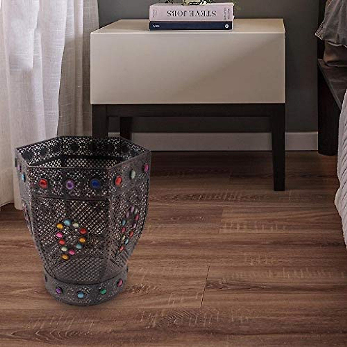 DYPASA Smart Trash Can Creative Personality Iron Trash Can Home Living Room Bedroom Garbage Box Large Capacity Trash Can Bathroom Trash Can