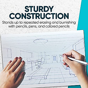 Koala Tools - 40-Page Large Drawing Pad for 1-Point Perspective Drawing, Sketch Pad with Grid Graph Paper for Interior Room Design, Industrial, Architectural and 3D Design, 11 x 17 inches