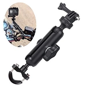KARUIZI 360° Rotating Sports Camera Bracket,Motorcycle Mount for Go Pro Hero10/9/8/max/7/6/5/4 Action Camera Moto Bike Handlebar Mount,U-Shaped Handlebar Bracket (U- Handlebars)