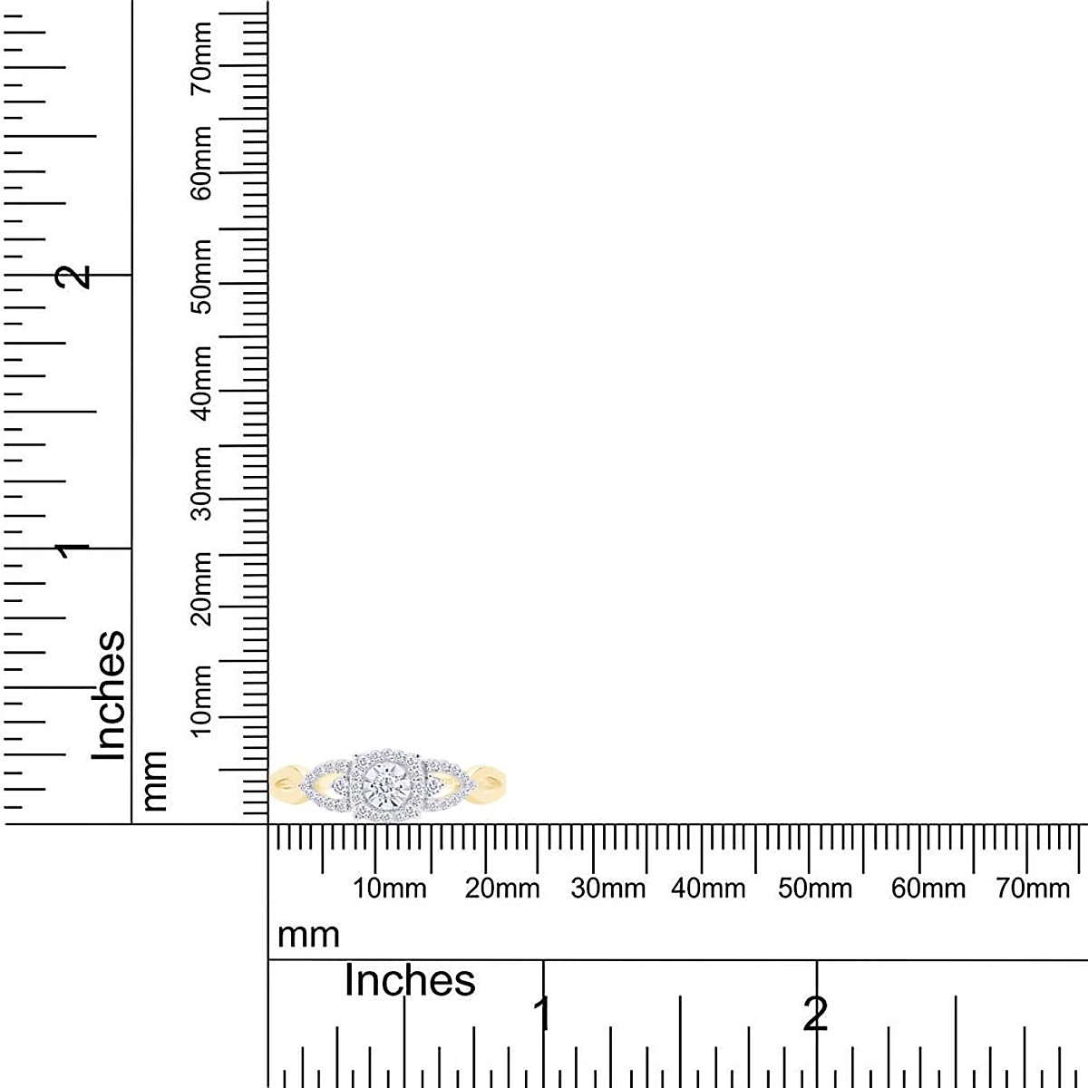 1/4 Carat Round Cut Miracle Set White Natural Diamond Infinity Split Shank Promise Ring Jewelry For Women in 14k Yellow Gold Over Sterling Silver (0.25 Cttw, Color- I-J, Clarity- I2-I3) Ring Size- 8