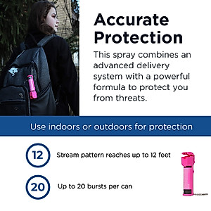 Mace Brand Full Size Pepper Spray (Neon Pink) and Water Trainer Kit – Accurate 12’ Powerful Pepper Spray with Flip Top Safety Cap, Leaves UV Dye on Skin – Great for Self-Defense