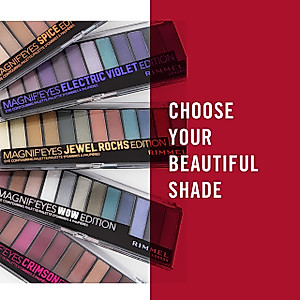 Rimmel London Magnif'Eyes Eyeshadow Palette, 12 Shades, Blendable Formula, Versatile, 008, Electric Violet, 0.5oz