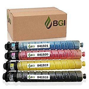 BGI Compatible Replacement Toner for Ricoh Aficio MP C2003 MP C2503 MP C2004 MP C2504 Lanier Savin MP C2003 MP C2503 Toner Ink | 841918 841921 841920 841919 | 4-Pack High Yield