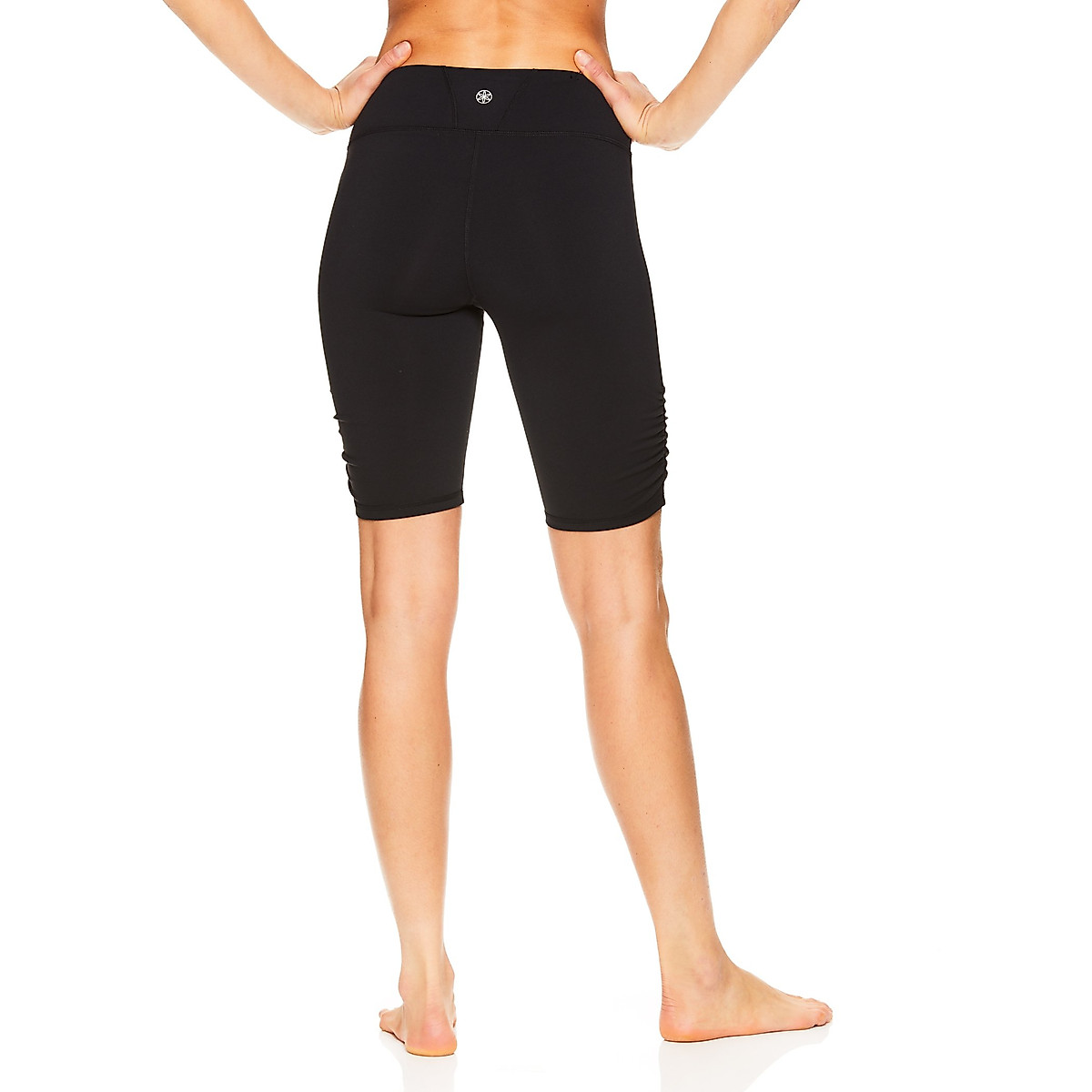 Gaiam Women's Yoga Short Performance Spandex Compression Legging Shorts - Black, X-Small