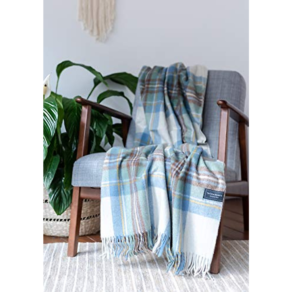 The Tartan Blanket Co. Recycled Wool Knee Blanket Stewart Muted Blue Tartan 28" x 65"