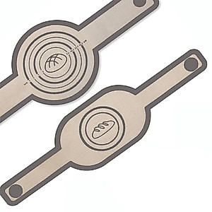 Silicone Bread Sling Oval and Round for Dutch Oven, KITMAL Non Stick Reusable Silicone Baking Mat with Long Handles Sourdough Bread Baking Supplies and Making Tools, Gray